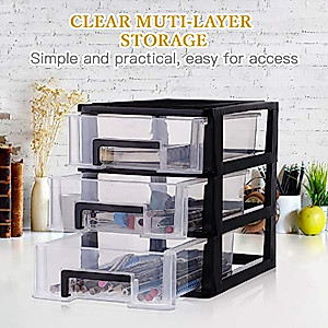 Homoyoyo 3 Plastic Drawers Office Small Rv Bathroom Storage for Small Spaces Plastic Drawers Organizer