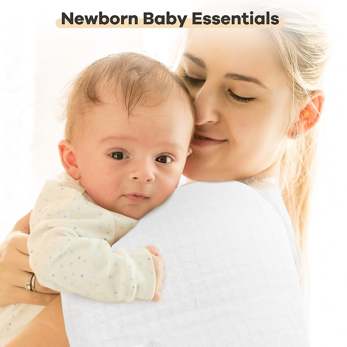 Maliton Muslin Burp Cloths for Baby Boy Girl, 4 Pack Extra Soft Large 20''x10'' 100% Cotton Burp Cloths, Absorbent 6 Layers Baby Spit Up Rags, Newborn Baby Essentials(Spring Color, Pack of 4)