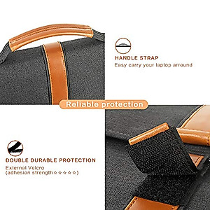 DOMISO 12.5-13 Inch Laptop Sleeve Case Handbag with Velcro Compatible with MacBook Pro 14 inch 2021 2022 M1 Pro / 13.5" Surface Book/Lenovo/HP,Dark Grey