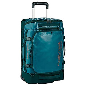 Eagle Creek Cargo Hauler XT Wheeled International Carry On Luggage Duffel with Telescoping Handle and Straps, Lockable U-Lid, Top Compartment, and Compression Straps, Arctic Seagreen - 30L/22"