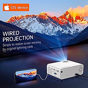 VIMGO Mini WiFi Projector, 7800Lux Portable Projector Full HD 1080P Supported for Outdoor Movies, 200" Display Synchronized Smartphone Screen Compatible with TV Stick/USB/HDMI/VGA/PS5/VGA(UNO V1)