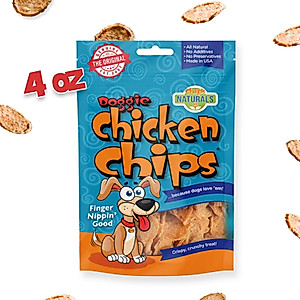 Chip's Naturals Doggie Chicken Chips Small 4 oz All Natural High Protein Low Calorie Healthy Dog Treats, Grain Free Gluten Free USDA Inspected & Approved Chicken Treat for Dogs, Pet Supplies