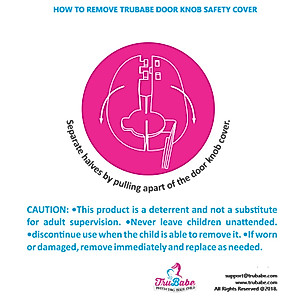 TruBabe Door Knob Safety Covers ChildProof - 4 Pack- Door Knob Covers Safety - Child Proof Safety Locks