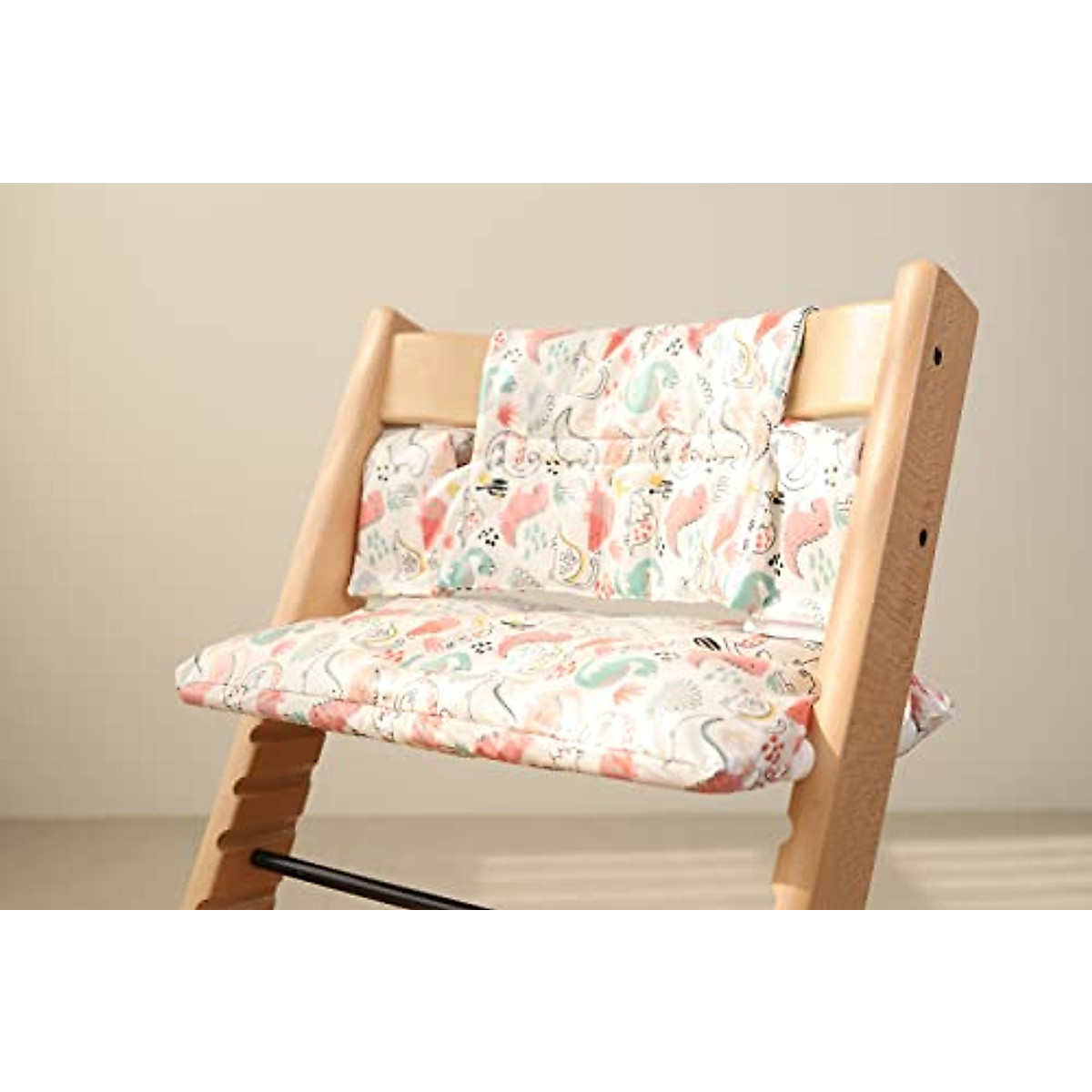 Gembebe Polyester Waterproof Cushion Set Compatible with Stokke Tripp Trapp High Chair (Dino Friends)