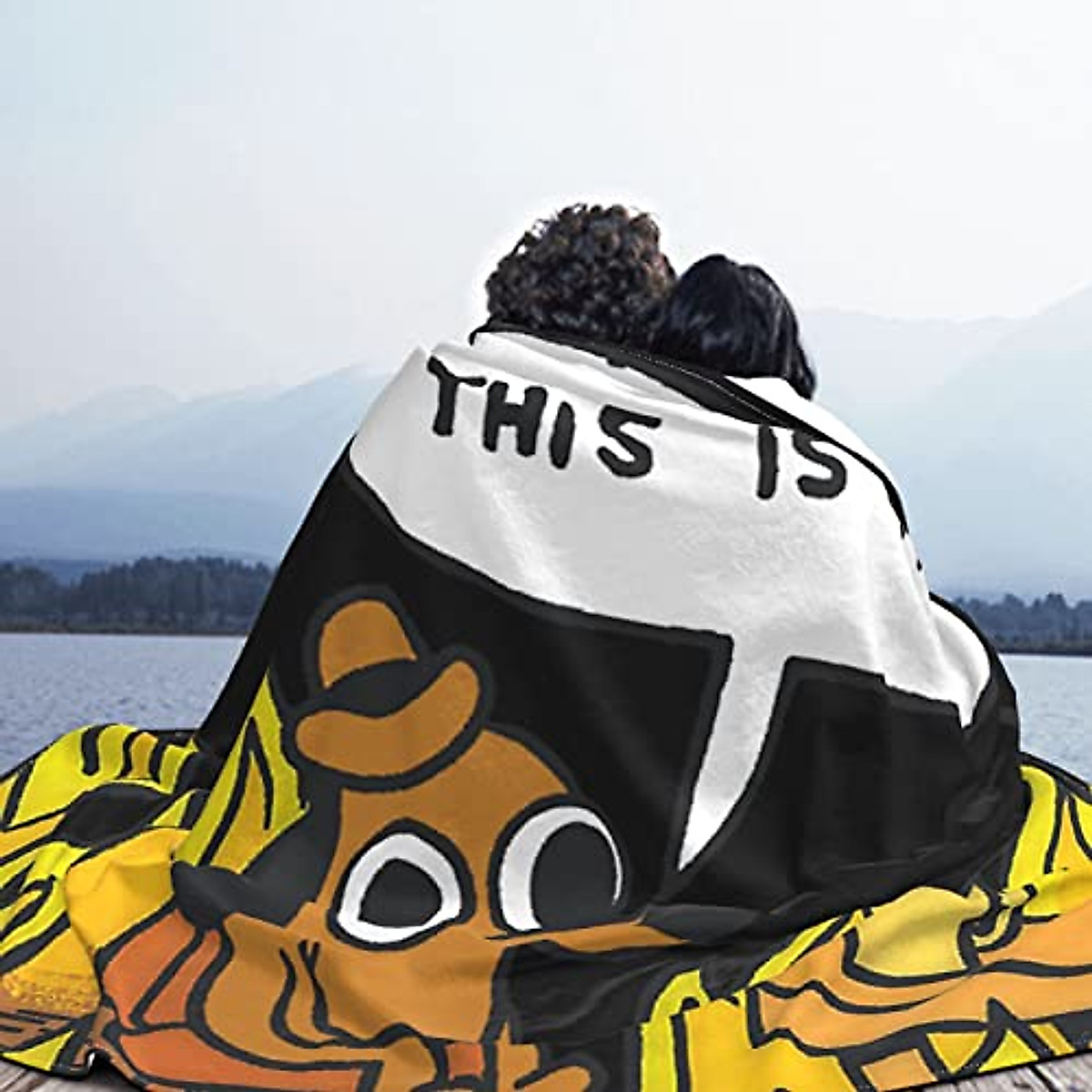 Wuozoi Funny This is fine Dog Flannel Blanket 60''x50'' Ultra-Soft Comfortable Throw Blanket for Bed Sofa Dorm Decor, Gifts, 2style