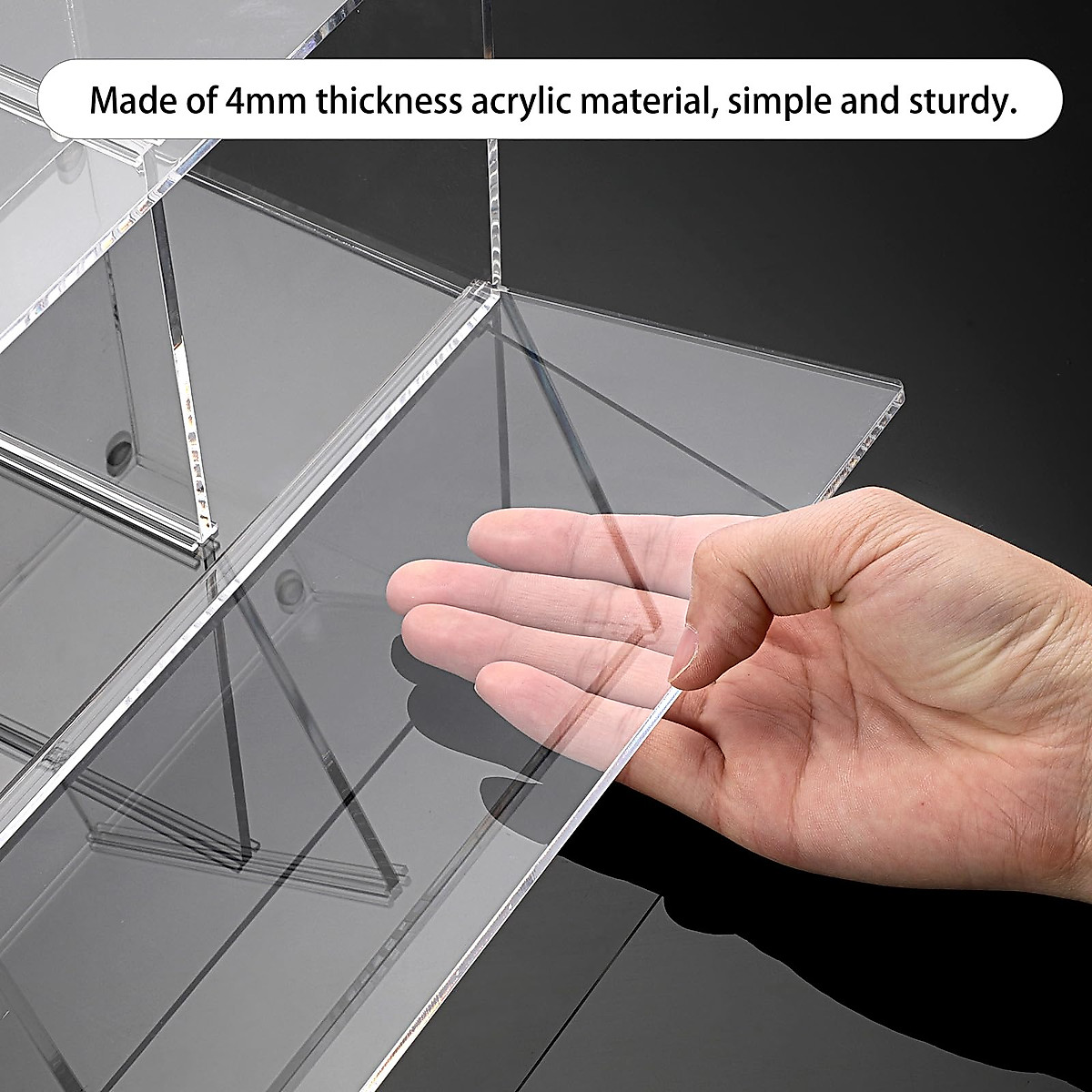 ELLDOO Coffee Pod Holder with Lid, Acrylic Coffee Pod Organizer for K Cup Espresso, 3-Compartment Tea Bags Sugar Packets Coffee Capsule Storage Holder for Home Coffee Bar Office Counter