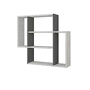 Ada Home Décor Blair Wall Shelf, 34'' x 34'' x 8'', Ivory & Anthracite