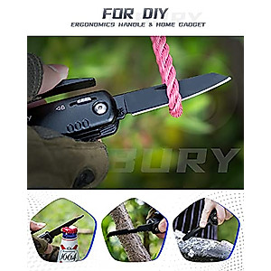 BIBURY Hammer Multitool Camping Tool, 12 in 1 Survival Gear Outdoor Multi Tool with Safety Lock, Cool Gadgets Survival Multi-Tool for Outdoor, Camping, Hiking, Christmas Present Stocking Stuffers