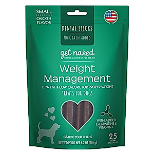 Get Naked Grain Free 1 Pouch 6.2 Oz Weight Management Dental Chew Sticks, Small