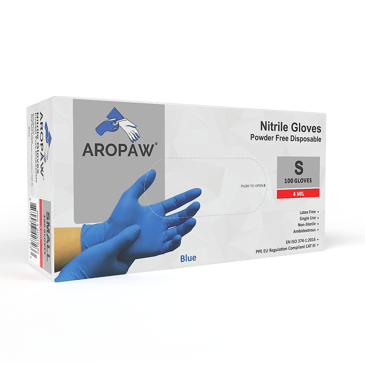 AroPaw Nitrile Gloves Case, Disposable Gloves 4 MIL, Comfortable, Powder Free, Latex Free |10 Boxes | 1000 Gloves (Large)