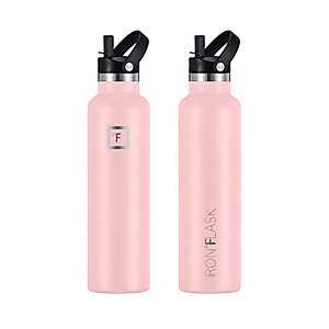 IRON °FLASK Sports Water Bottle - 3 Lids (Narrow Straw Lid) Leak Proof Vacuum Insulated Stainless Steel - Hot & Cold Double Walled Insulated Thermos, Durable Metal Canteen - Rose, 24 Oz, 24 Oz