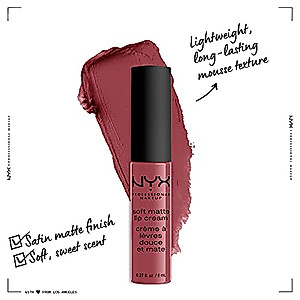 NYX PROFESSIONAL MAKEUP Soft Matte Lip Cream, Lightweight Liquid Lipstick - Budapest (Deep Mauve With Red Undertone)