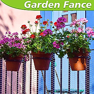 Chicken Wire, 16.9 In × 32.8 Ft Chicken Wire Fencing, Chicken Coop Accessories, 0.6 Inch Hexagonal Galvanized Wire Mesh for Rabbit Garden, Protecting Chicken Feeder Waterer, with Pliers & Glove