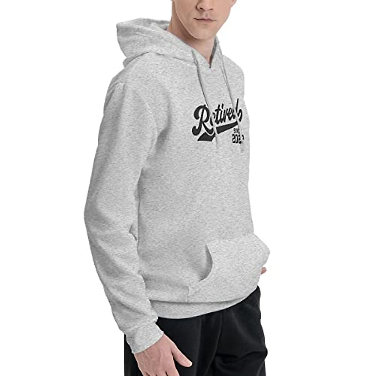 Retired 2022 Mens Novelty Sweatshirt Long Sleeve Pullover Hoodies With Pocket Gray