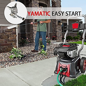 YAMATIC 7/8" Shaft Vertical Pressure Washer Pump, 2600-3000 PSI @2.3 GPM OEM & Replacement Pump for Power Washer, Replacement with Troybilt, Briggs&Stratton, Craftsman, AR, Honda Front Inlet/Outlet