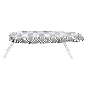 Amazon Basics Tabletop Ironing Board with Folding Legs - Trellis Removable Cover