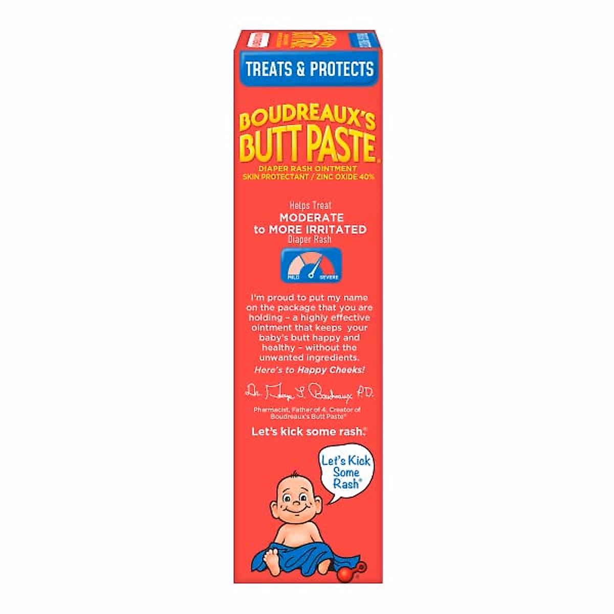 Boudreaux's Butt Paste Maximum Strength Diaper Rash Cream, Ointment for Baby, 4 oz. Tube, (Pack of 3)