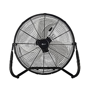 Comfort Zone CZHV18BK 18” 3-Speed High-Velocity Cradle/Floor Fan with 180-Degree Adjustable Tilt, Convenient Carry Handle, and Rubber Feet for Stability, Black