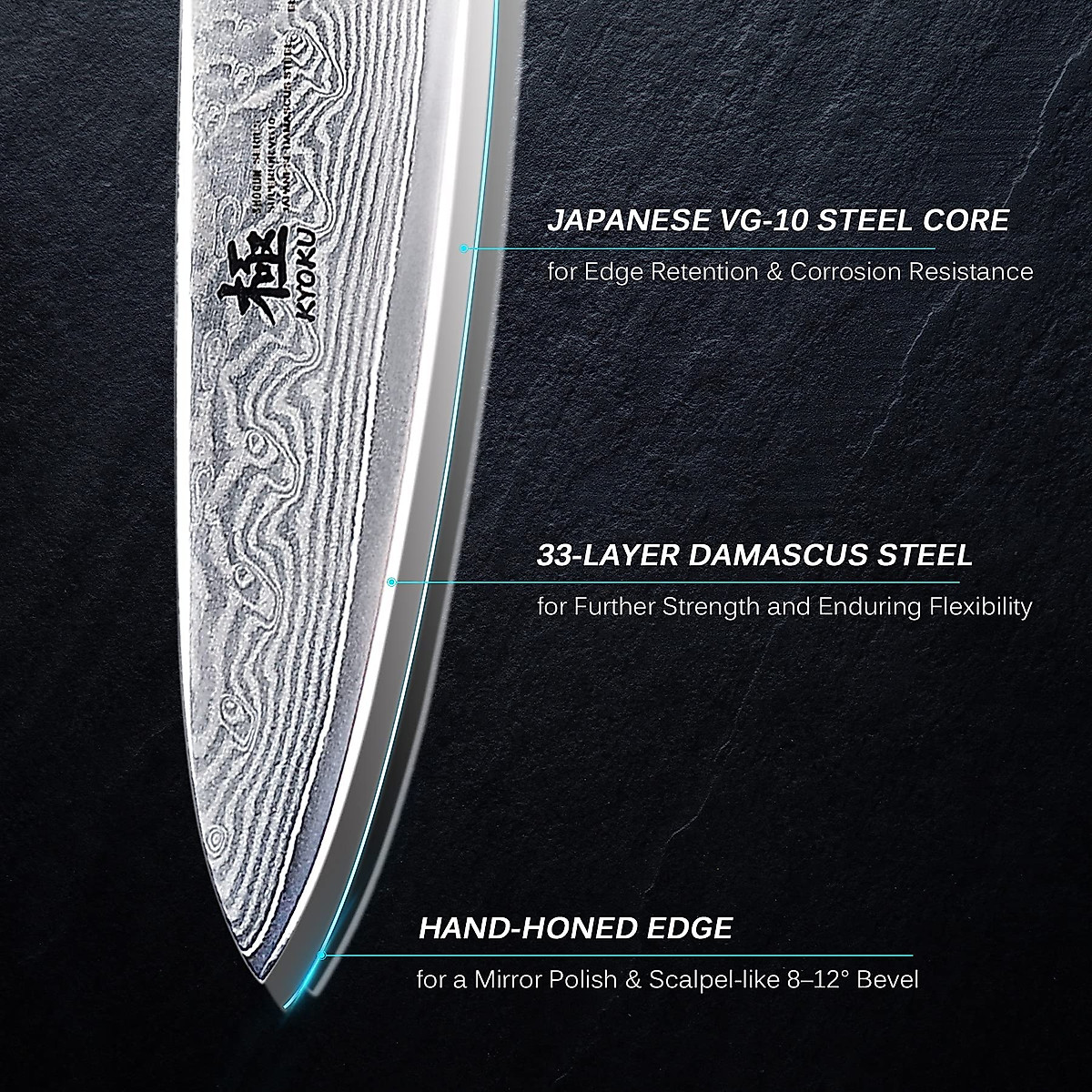 KYOKU 6" Utility Knife + 3.5'' Paring Knife - Shogun Series - Japanese VG10 Steel Core Forged Damascus Blade