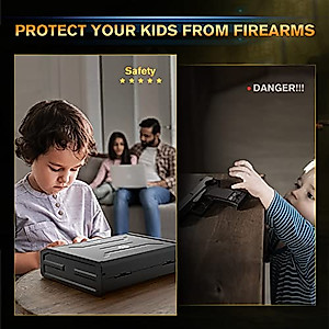 ONNAIS IRON SE Gun Safe - Biometric Gun Safe for Pistols, Quick-Access Pistol Safe Firearm Safety Device with Fingerprint Lock or Key Pad, Handgun Safe, Gun Lock Box for Home Bedside Nightstand Car