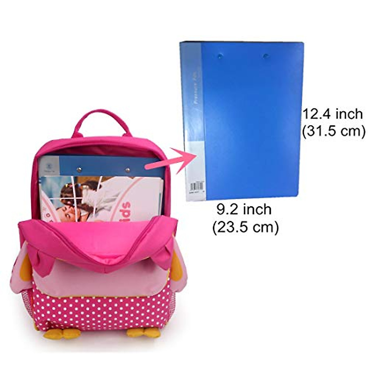 yodo Little Kids School Bag Pre-K Toddler Backpack with Name Tag and Chest Strap, Owl