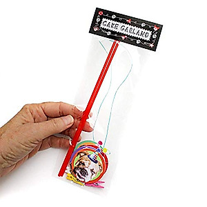 English Bulldog cake garland, photographic dog birthday part decoration