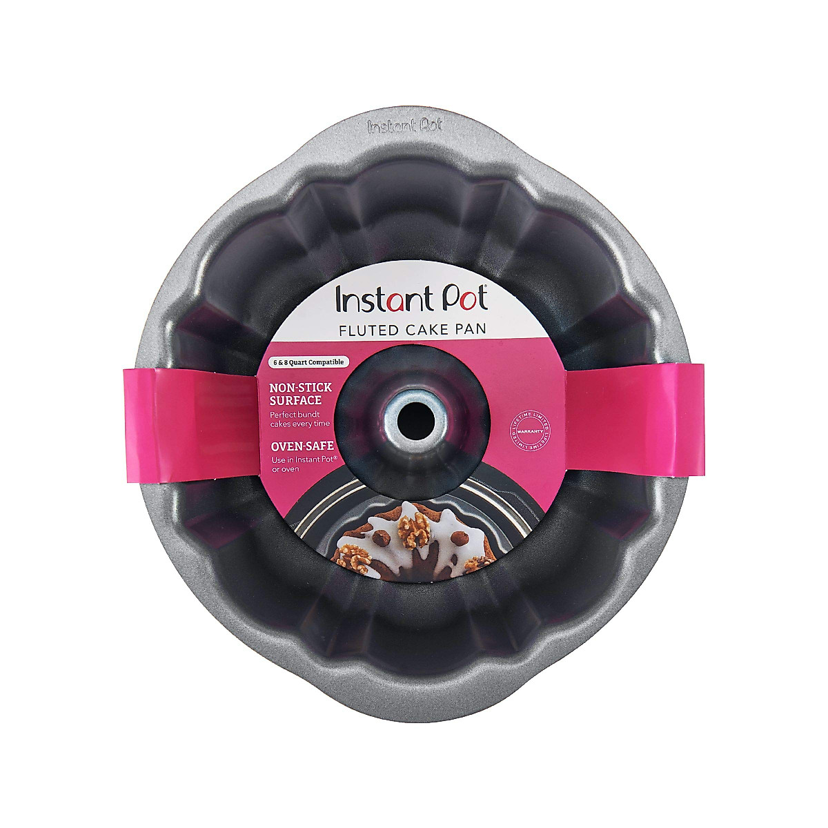 Instant Pot Official Fluted Cake Pan, 7-Inch, Gray