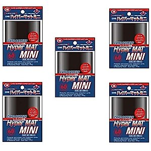 KMC [Black] Card Barrier Hyper Mat Mini Sleeves 60pcs × 5 Sets (5 Packs/Total 300 Sheets) from Japan