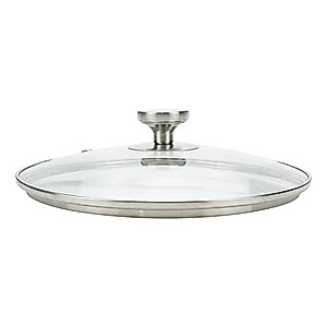 Tsnamay 10 Inch Clear Glass Pot Lid for Frying Pan Replacement Cover Can Withstand 356°F (180℃) with Stainless Steel knobs