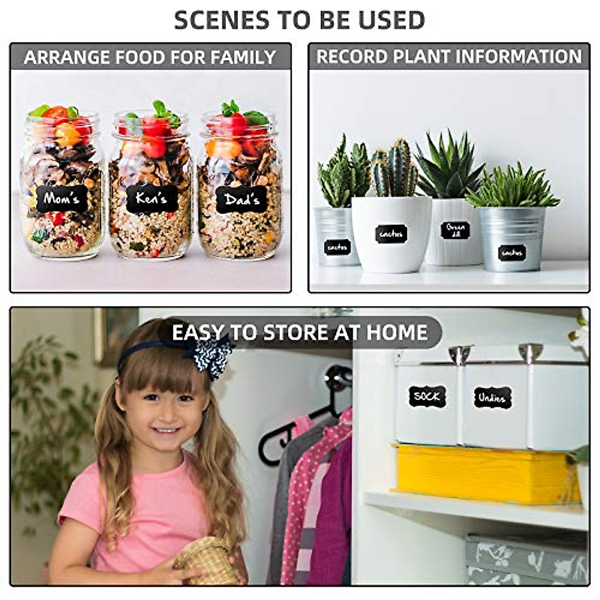 208PCS Chalkboard Labels Stickers, Waterproof Removable Erasable Decorative Premium Label Sticker with Chalk Marker for Pantry,Bottles,Mason Jars,Containers,Organize Your Kitchen&Office