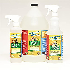 Absolutely Clean Amazing Bird Poop Cleaner Spray - Just Spray/Wipe - Safely & Easily Removes Bird Messes - Use Indoor/Outdoor - Made in The USA