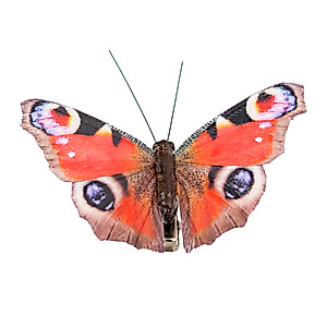 Berfutall-Inachis io Feather Fake Butterfly Decorations Set of 12 pcs with Clip Home and Party Decor Butterflies for Crafts…