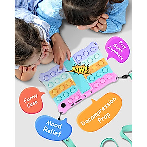 DETUOSI Silicone Case for Samsung Galaxy Tab A8 10.5 inch 2022 Release, Galaxy Tab A8 10.5 Protective Case with Strap & Stylus Pen, Lightweight Slim Cover for SM-X200/X205, Dazzling Pink