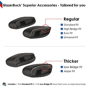 BLAZERBUCK Replacement Nose Pads Nose Piece for Oakley Flak 2.0/Flak 2.0 XL/Flak 2.0 Asian Fit/Flak XS/Flak XXS Sunglasses - Black