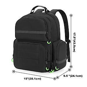 PGmoon Game Console Backpack Compatible with Xbox One/One S/ One X, Xbox Series S, Xbox 360/ 360 Slim, Travel Carrying Case Bag for 15.6’’ Laptop, Controllers, Cables (Patent Design)