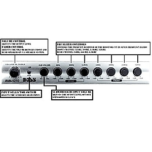 BOSS Audio Systems AVA1210 7 Band Pre-Amp Car Equalizer with Gold-Plated Front Rear and Subwoofer Outputs