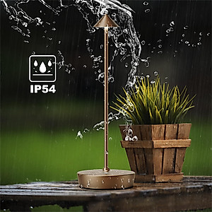 Willdoak Cordless Table Lamp Rechargeable, 6000mAh Battery Operated LED Table Light, Stepless Dimming Portable Waterproof Touch Table Lamp for Patio Restaurant Outdoor