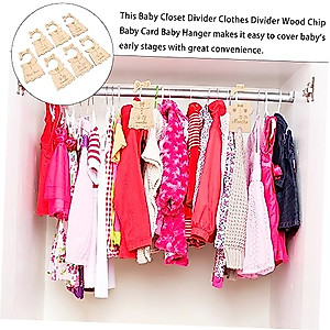 Cabilock 7pcs Closet Divider Kids Wooden Hangers Toddler Hangers Hangers Closet Dividers Baby Hangers Baby Closet Organizer Wood Clothes Rail Wardrobe Baby Hangers for Closet