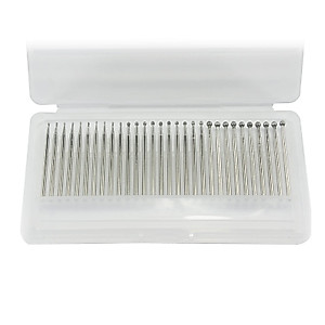 𝐋𝐮𝐨 𝐤𝐞 30 Pcs Ball Shape Diamond Burr Set, 3/32 Inch Shank Diamond Mounted Grinding Bits for Rotary Tools(Size:1mm,2mm,3mm)