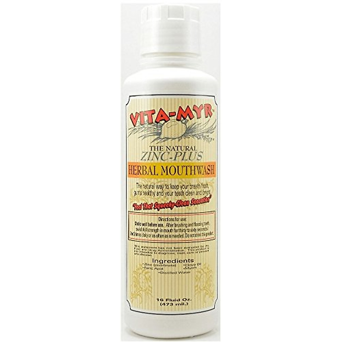 VITA-MYR Value Package 6 – 1 Tube 5.4 Oz Zinc+ Xtra Natural Toothpaste & 1-16 Oz Natural Mouthwash. Gluten Free. Vegan. No SLS, No Sugar, Fluoride, Alcohol or Saccharin