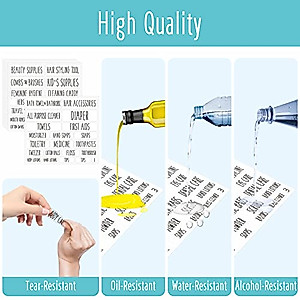 Hebayy 126 PCS Clear Bathroom Organization Labels, Set of Shampoo Soap Tools for Bathroom and Beauty Makeup Storage, Water Tear Resistant