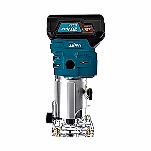 DNTI-20V Cordless Router for Woodworking 30000 rpm Brushless Portable Handheld palm router tool Wood Trimmer Router Power Tools Kit 4.0 Battery & Fast Charger, 1/4" Collet etc 903w