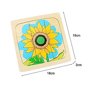 Montessori Children Wood Plant Education Toy Baby Toddler Life Cycle of Sunflower Puzzles Jingsaw Preschool Brinquedos Juguets