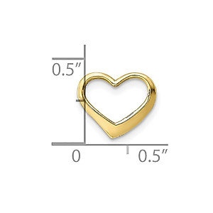 Auriga Fine Jewelry 10K Yellow Gold Floating Heart Chain Slide Pendant for Women