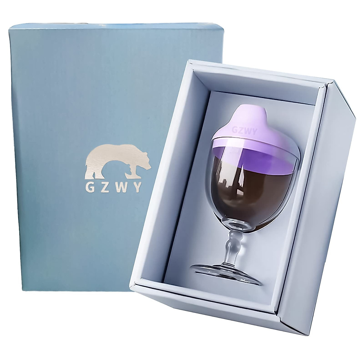 Plastic Goblet Cup, Baby Sippy Cup Wine Glass, Beverage Mug Milk Bottle with Lid for Kids Birthday Party or Celebration (over 8 months)