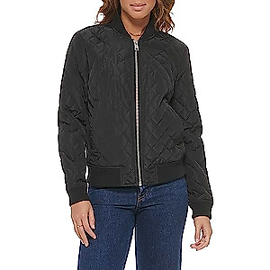 Levi's Women Diamond Quilted Bomber Jacket, Black, Medium