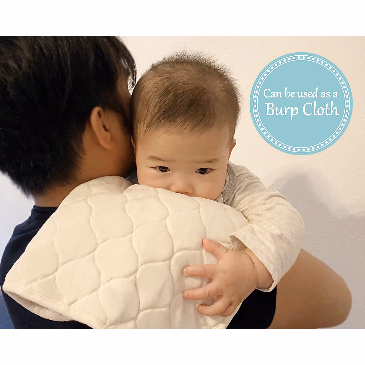 American Baby Company 2 Pack Waterproof Quilted Lap and Burp Pad Cover made with Organic Cotton Top Layer, 21" x 14"