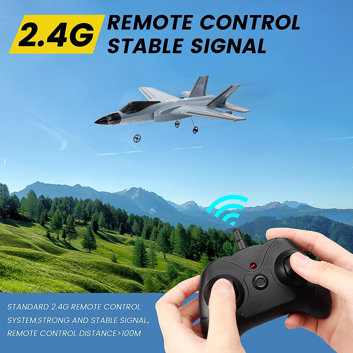 BEHORSE RC Plane, F-35 RC Airplane Ready to Fly, 2 Channel 2.4Ghz Remote Control Plane, Remote Control Airplanes for Kids Boys Girls Adults Beginners