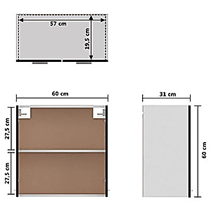 Aisifx Hanging Cabinet Black 23.6"x12.2"x23.6" Engineered Wood