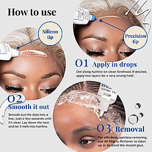 Red by Kiss All Mighty Bond Lace Front Wig Glue, Dual Tip Applicator, Instant Drying, Water Resistant, Strong Hold for Wigs, Frontals, Toupees, Safe for Sensitive Skin